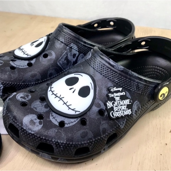 CROCS | Shoes | Crocs The Nightmare Before Christmas M4 W6 Glow Dark Black Clog Jack Skellington ...